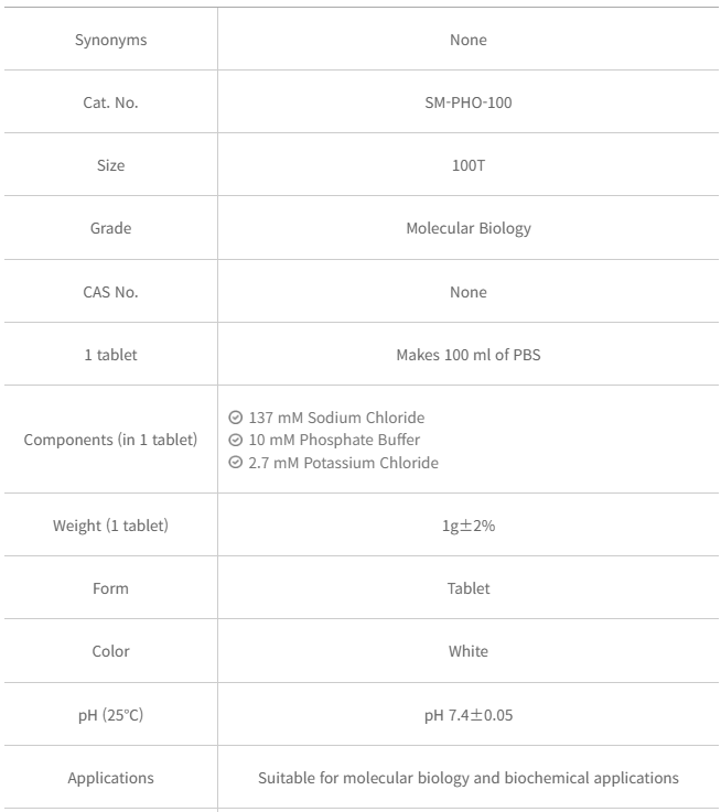 픽랩사이언티픽(Picklab_Scientific) • PHOSPHATE BUFFERED SALINE TABLETS